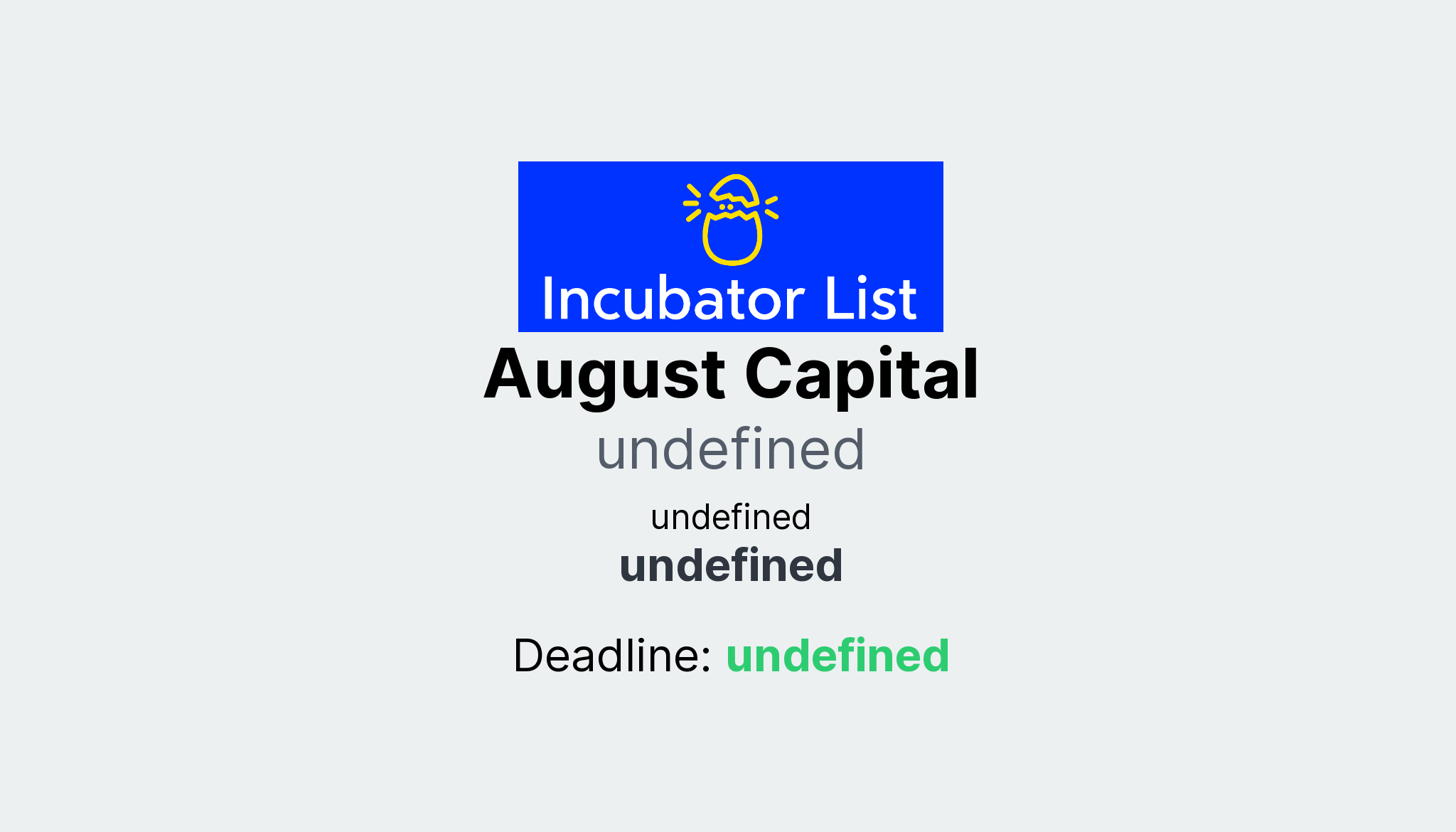 August Capital - Key Information
